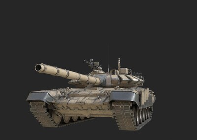 PBR 俄罗斯T-72B3型主战坦克模型-装甲车／坦克模型库-3D Studio(.3ds)模型下载-cg模型网