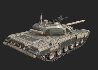 PBR 俄罗斯T-72B3型主战坦克模型-装甲车／坦克模型库-3D Studio(.3ds)模型下载-cg模型网