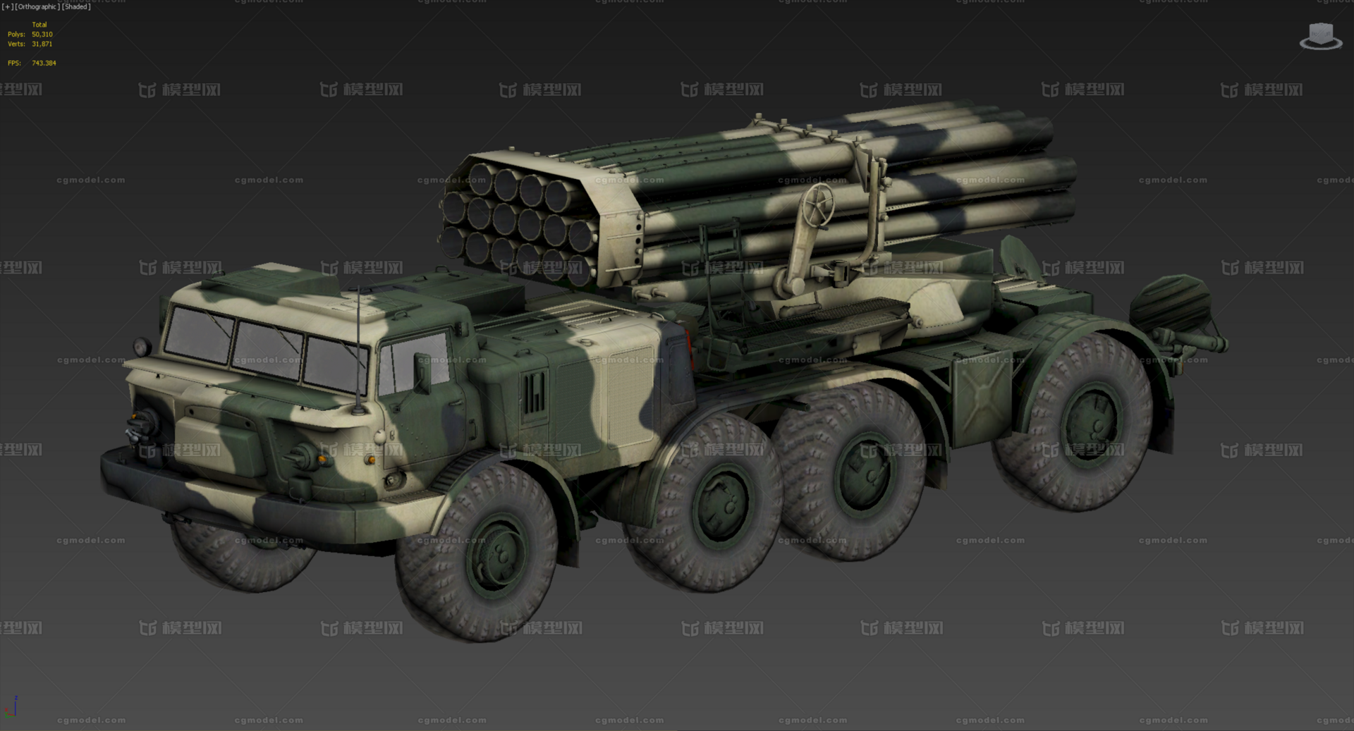 BM-27 Uragan模型-装甲车／坦克模型库-3ds Max(.max)模型下载-cg模型网