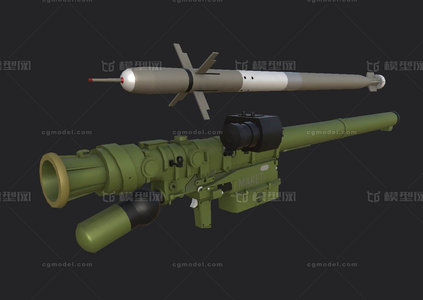 9k333便携式防空导弹模型-枪械模型模型库-FBX(.fbx)模型下载-cg模型网