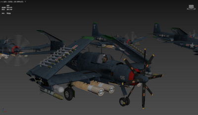 美国 TB2D天空海盗SKYPIRATE鱼雷轰炸机架空装备气模型-军用飞机模型库-3ds Max(.max)模型下载-cg模型网