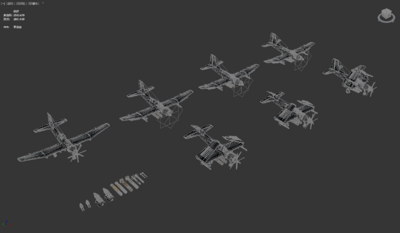 美国 TB2D天空海盗SKYPIRATE鱼雷轰炸机架空装备气模型-军用飞机模型库-3ds Max(.max)模型下载-cg模型网