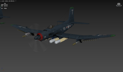 美国 TB2D天空海盗SKYPIRATE鱼雷轰炸机架空装备气模型-军用飞机模型库-3ds Max(.max)模型下载-cg模型网