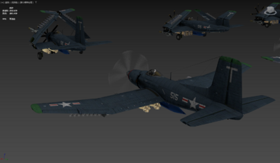 美国 TB2D天空海盗SKYPIRATE鱼雷轰炸机架空装备气模型-军用飞机模型库-3ds Max(.max)模型下载-cg模型网