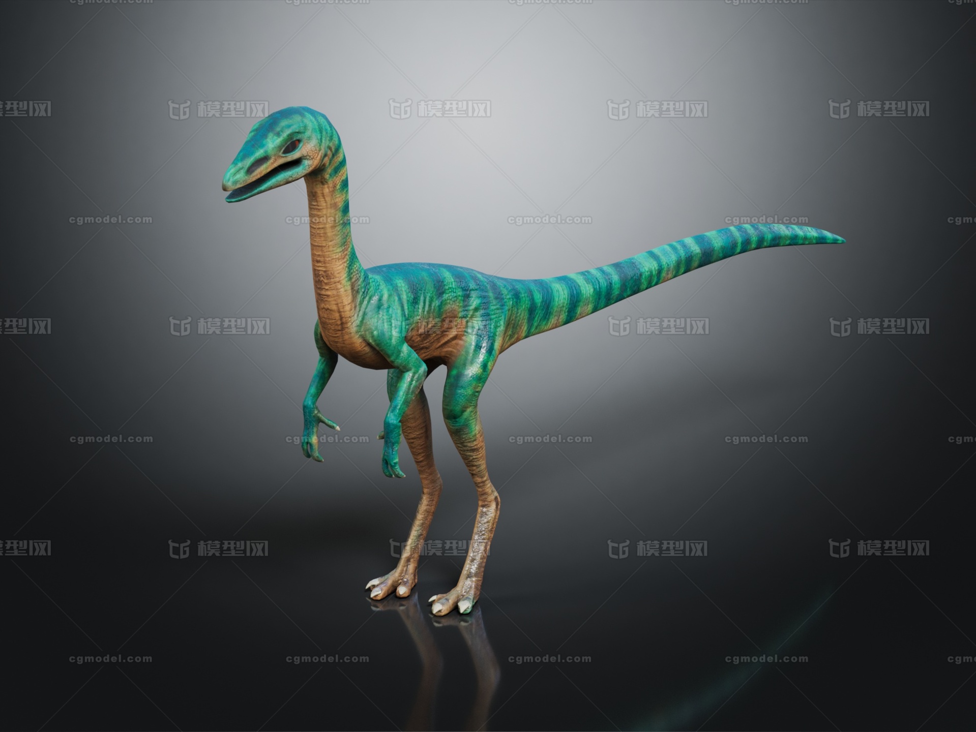 美颌龙 Compy模型-恐龙模型库-3ds Max(.max)模型下载-cg模型网