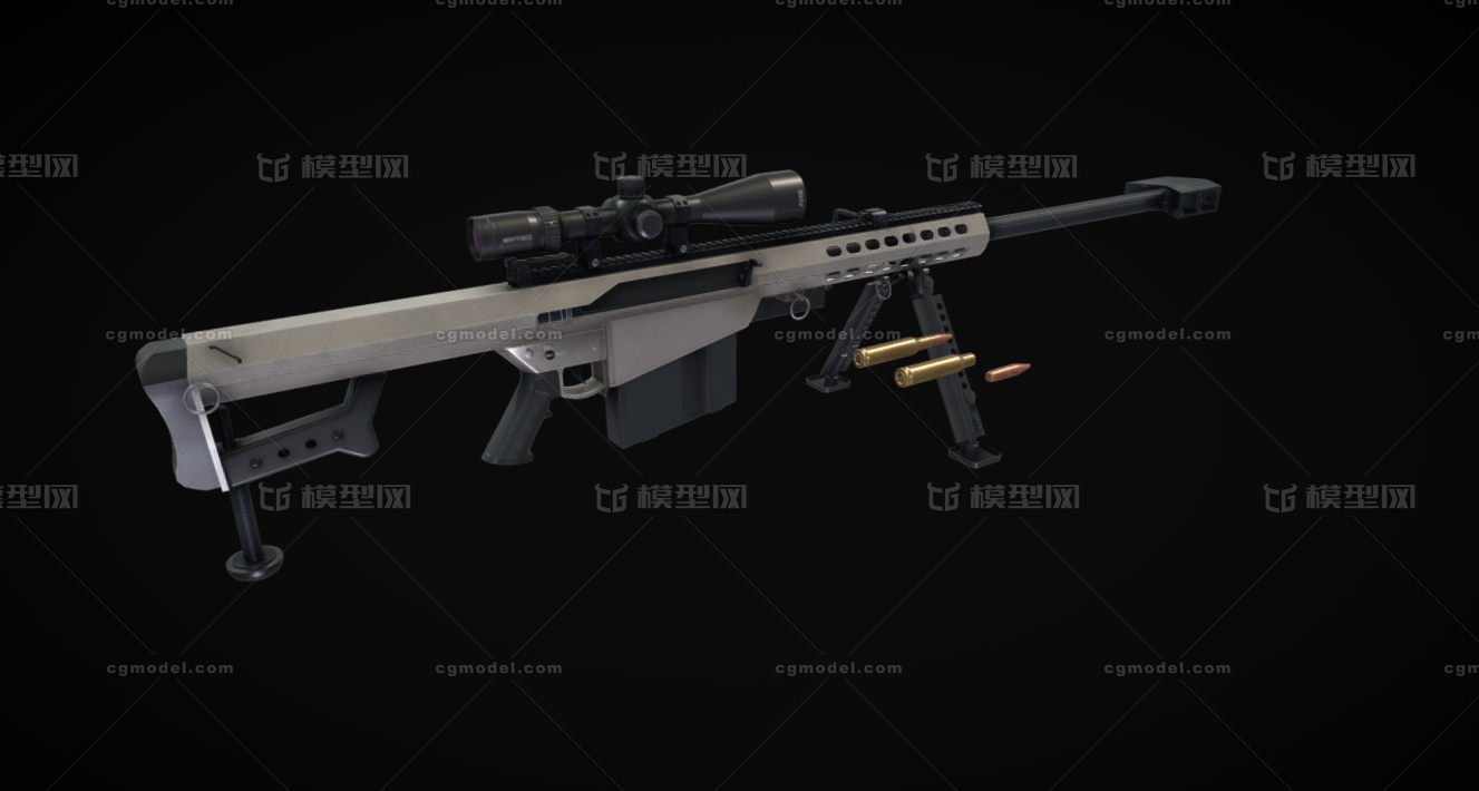 重型狙击步枪 巴雷特m82模型-枪械模型模型库-FBX(.fbx)模型下载-cg模型网