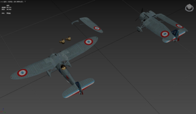 法国海军 德沃伊廷 Dewoitine 376 舰载战斗机模型-军用飞机模型库-3ds Max(.max)模型下载-cg模型网