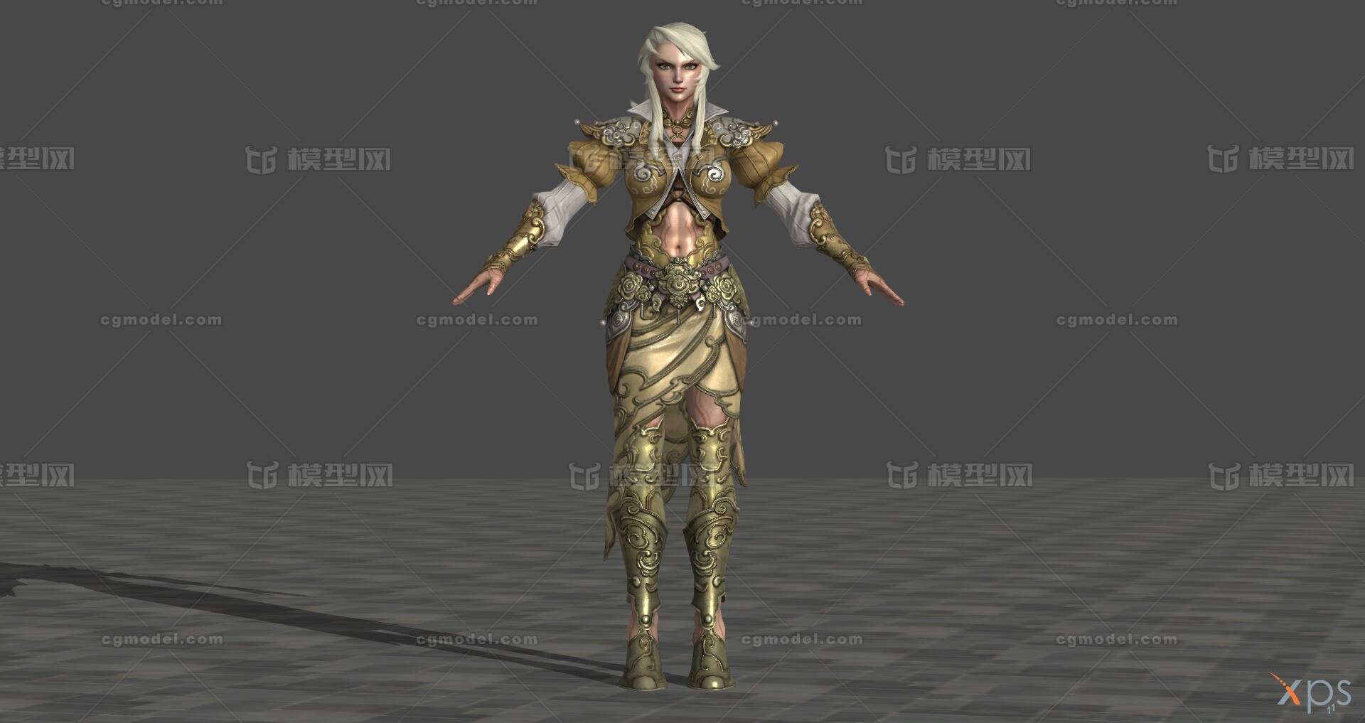 阿修罗之怒奥尔加olga XPS模型模型-女人模型库-OBJ(.obj/.mtl)模型下载-cg模型网