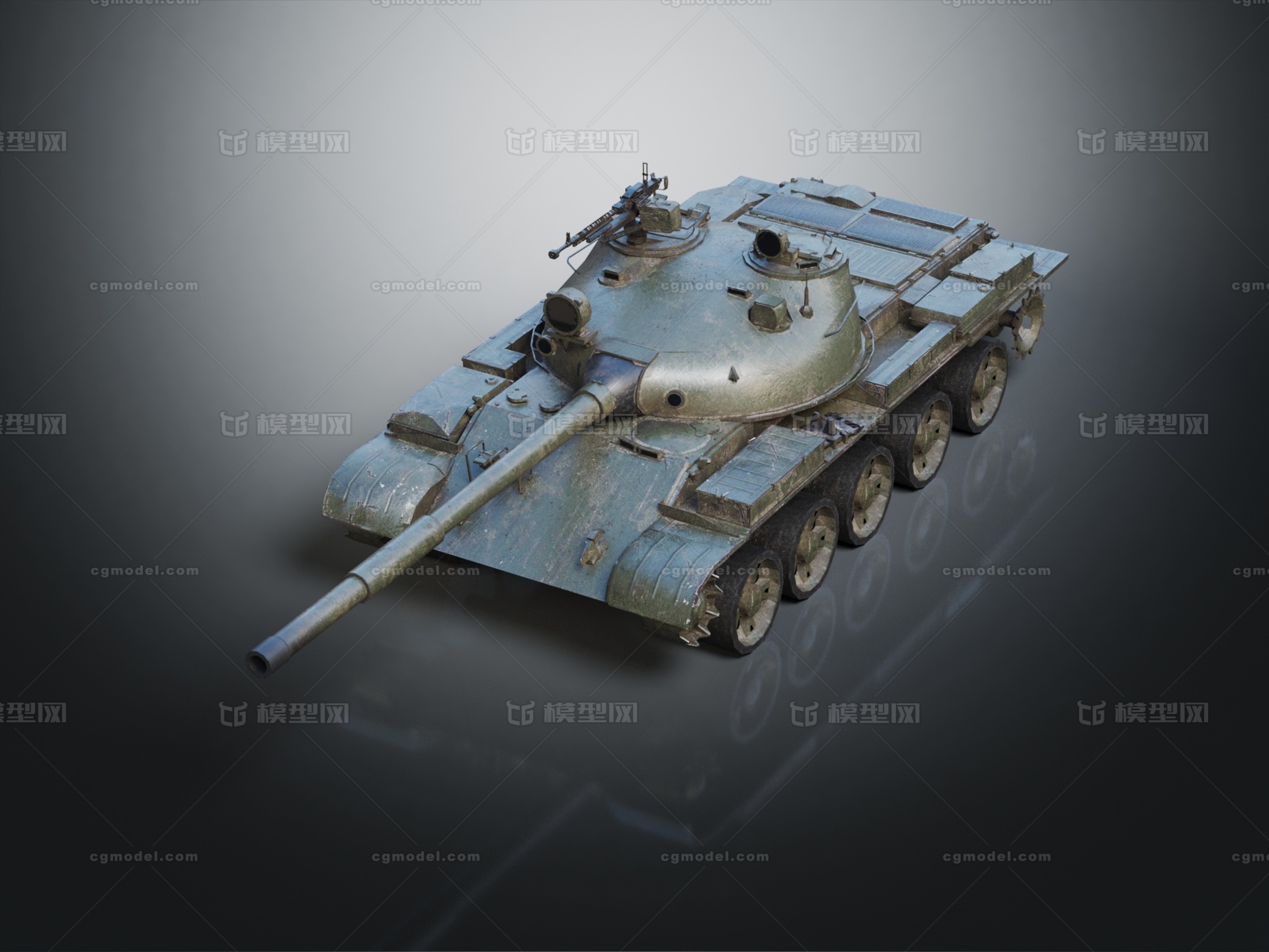 T62坦克 二战坦克模型-装甲车／坦克模型库-3ds Max(.max)模型下载-cg模型网