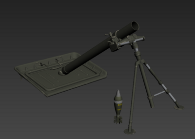 81mm迫击炮 M29A1式81mm迫击炮模型-火炮器械模型库-3ds Max(.max)模型下载-cg模型网
