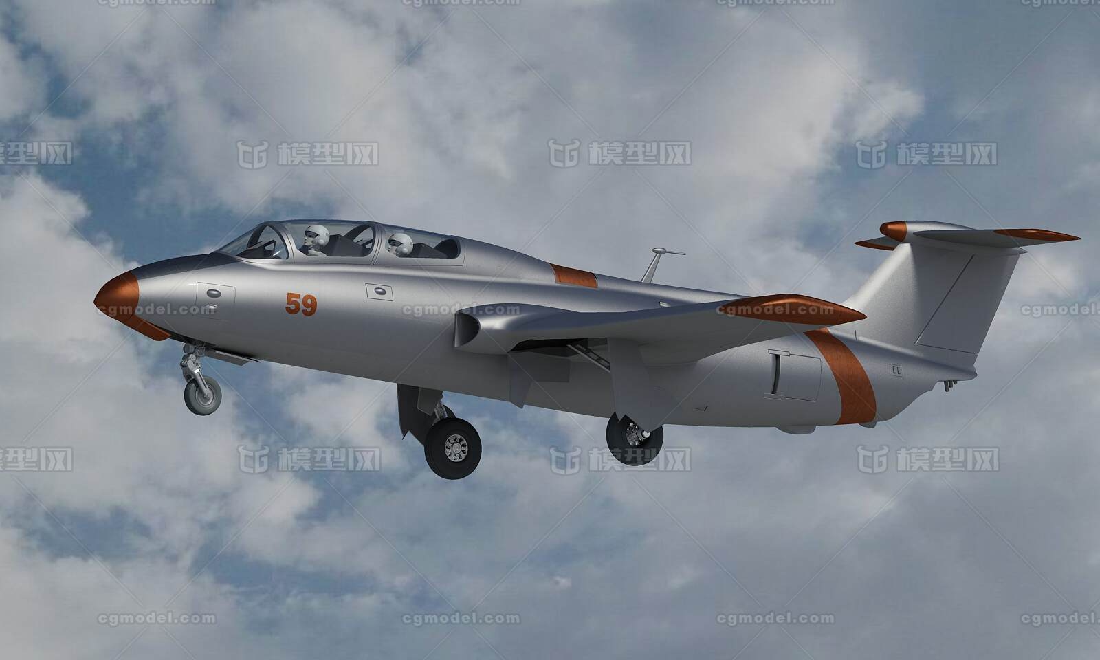 aero-l-29战机三维模型模型-军用飞机模型库-AutoCAD(.dwg)模型下载-cg模型网