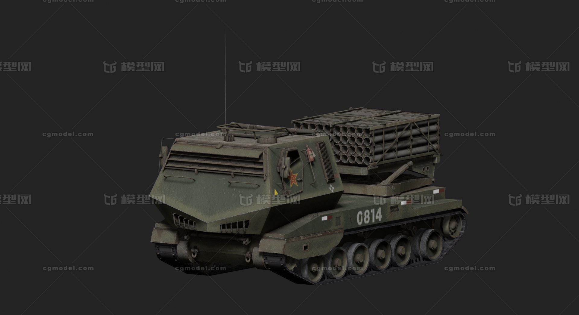 次世代写实解放军PHZ-11式122毫米40管自行火箭炮模型模型-装甲车／坦克模型库-3ds Max(.max)模型下载-cg模型网