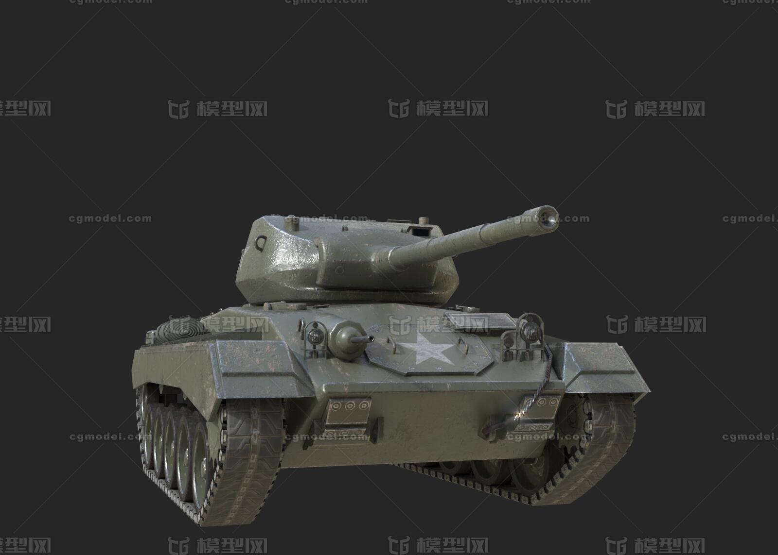 PBR 二战美国模型-装甲车／坦克模型库-3D Studio(.3ds)模型下载-cg模型网