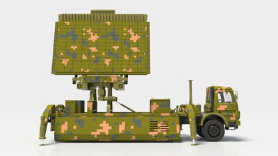 YLC-16型S波段警戒雷达 全固态有源相控阵体模型-防具模型库-3ds Max(.max)模型下载-cg模型网
