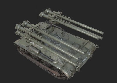 PBR 越战美国M50型106毫米多管无后座力自走炮模型-装甲车／坦克模型库-FBX(.fbx)模型下载-cg模型网