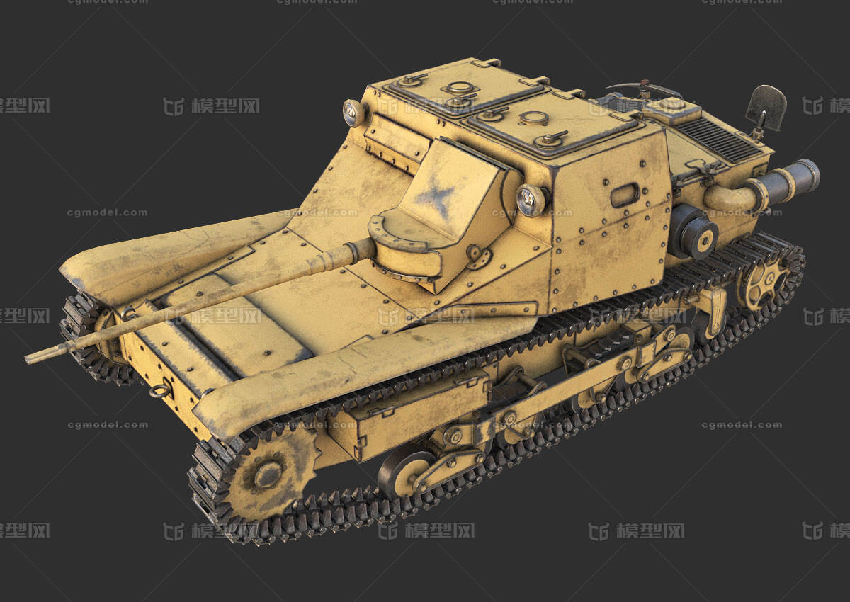 CV33坦克 小型坦克模型-装甲车／坦克模型库-FBX(.fbx)模型下载-cg模型网