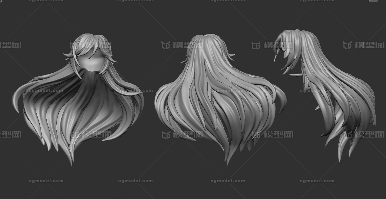 发 发型模型-女人模型库-3ds Max(.max)模型下载-cg模型网