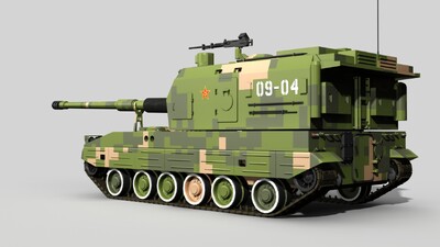 PLZ05自行榴弹炮 PLZ-05模型-装甲车／坦克模型库-OBJ(.obj/.mtl)模型下载-cg模型网