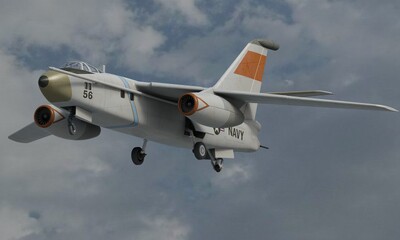 道格拉斯TA3B天空战士三维模型模型-军用飞机模型库-AutoCAD(.dwg)模型下载-cg模型网