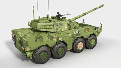 ZTL11式105毫米轮式装甲突击车 ZTL-11模型-装甲车／坦克模型库-3ds Max(.max)模型下载-cg模型网