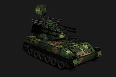 中国陆军装备PGZ-04式25mm自行高炮模型-装甲车／坦克模型库-3ds Max(.max)模型下载-cg模型网