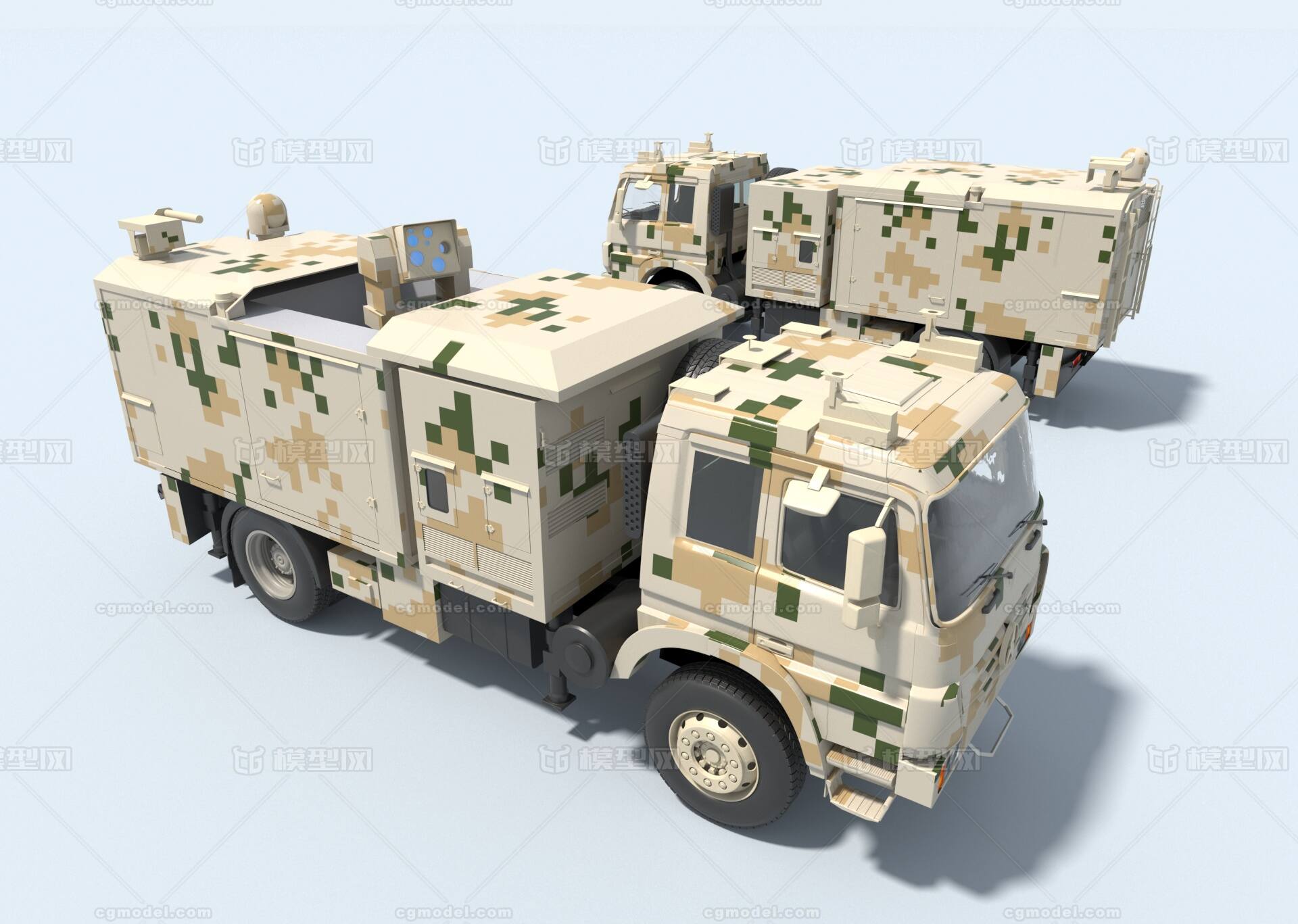 OP6型防空综合对抗系统 车载综合对抗武器模型-防具模型库-3ds Max(.max)模型下载-cg模型网