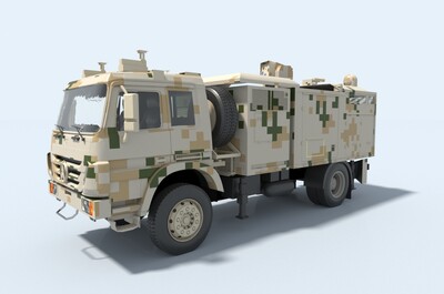 OP6型防空综合对抗系统 车载综合对抗武器模型-防具模型库-3ds Max(.max)模型下载-cg模型网