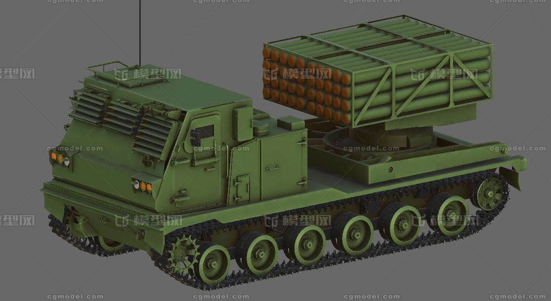 PHL-11式122mm自行火箭炮模型-装甲车／坦克模型库-3ds Max(.max)模型下载-cg模型网
