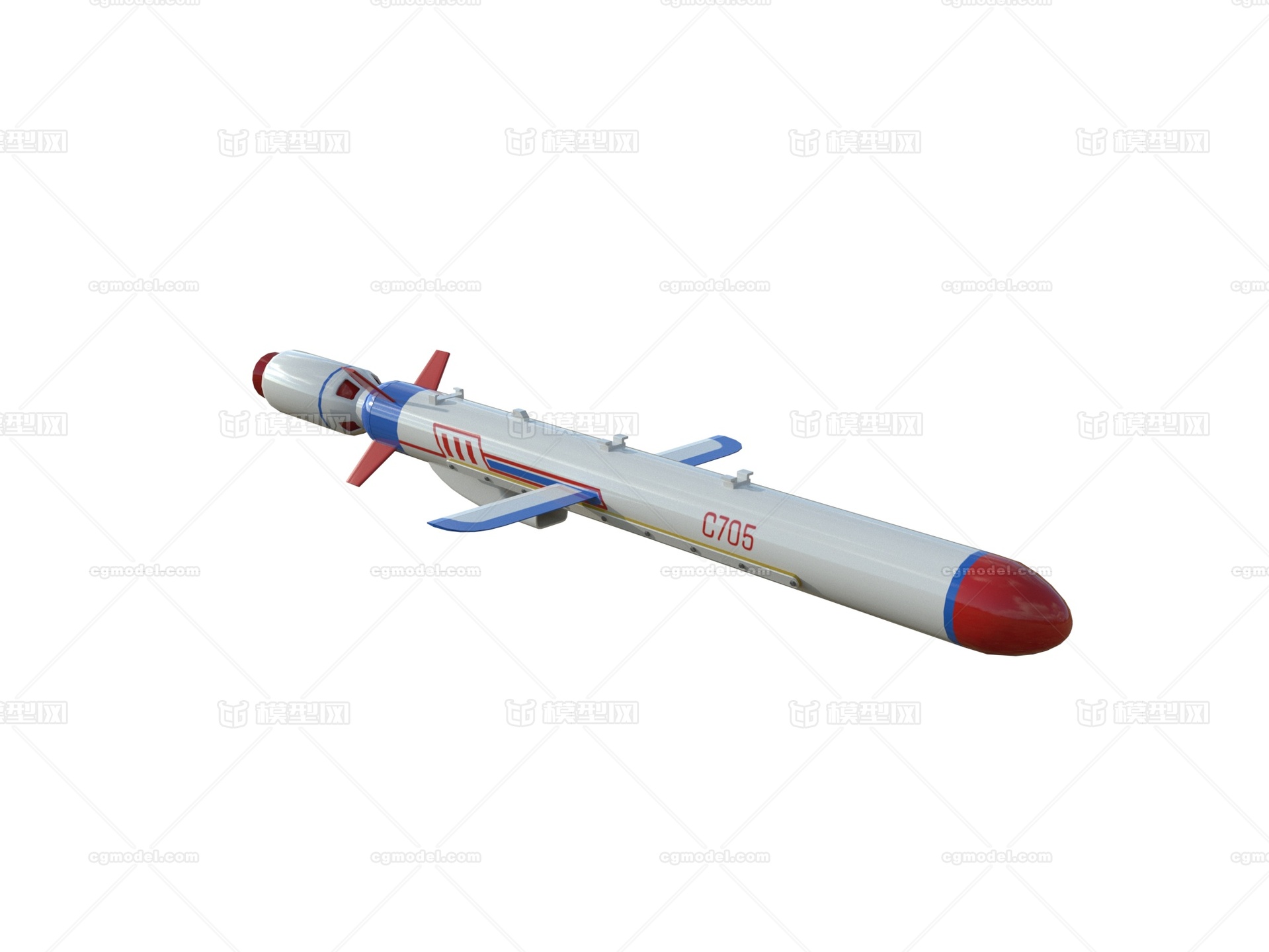 C705 空射型反舰导弹模型-其他器械模型库-3ds Max(.max)模型下载-cg模型网