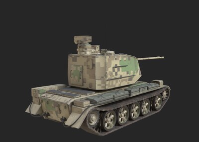 PBR 四涂装模型-火炮器械模型库-3D Studio(.3ds)模型下载-cg模型网