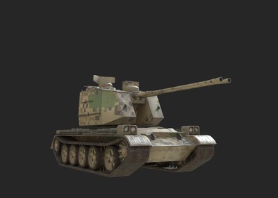 PBR 四涂装模型-火炮器械模型库-3D Studio(.3ds)模型下载-cg模型网