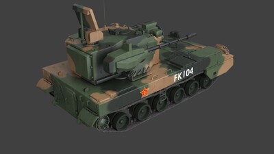 PGZ-09式35mm自行高炮模型-装甲车／坦克模型库-3ds Max(.max)模型下载-cg模型网