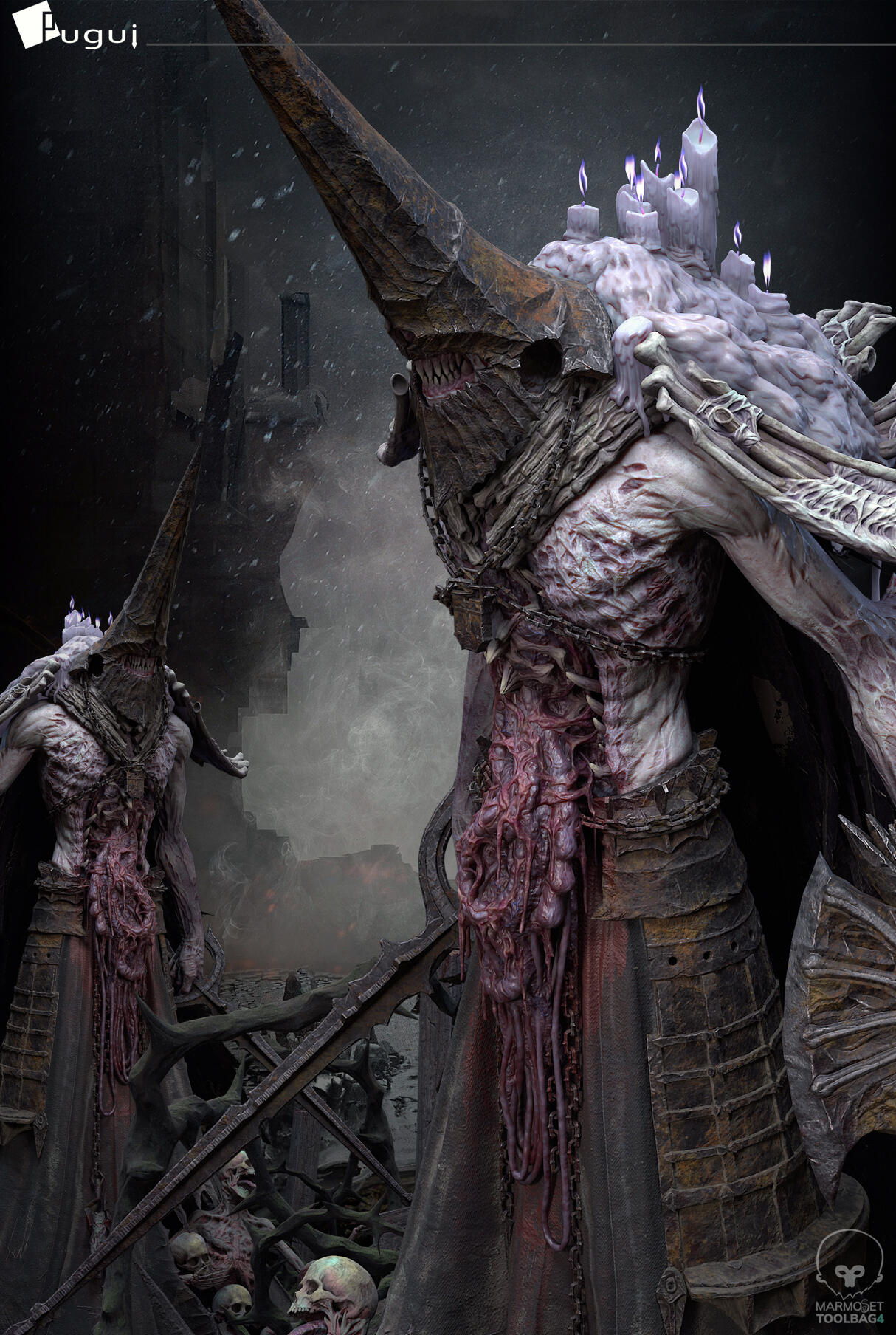 【pugui游戏】--17期角色精品班-况**同学作品模型 - 角色/人物/生物 - 作品模型 - CG模型网