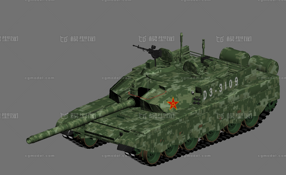 99A坦克模型-装甲车／坦克模型库-3ds Max(.max)模型下载-cg模型网