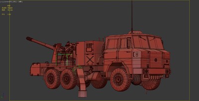 09式122毫米车载榴弹炮 PCL09模型-装甲车／坦克模型库-3ds Max(.max)模型下载-cg模型网