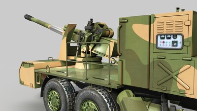 09式122毫米车载榴弹炮 PCL09模型-装甲车／坦克模型库-3ds Max(.max)模型下载-cg模型网