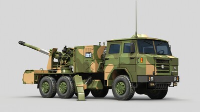 09式122毫米车载榴弹炮 PCL09模型-装甲车／坦克模型库-3ds Max(.max)模型下载-cg模型网