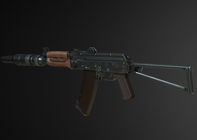 AK-74u 武器 枪械 军用武器 短型突击步枪 伞兵突击步模型-枪械模型模型库-Collada(.dae)模型下载-cg模型网