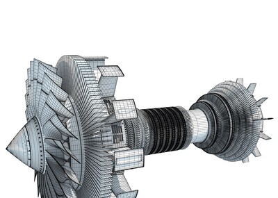 喷气发动机（带内部） CFM56-7B模型-其他航天设施模型库-3ds Max(.max)模型下载-cg模型网