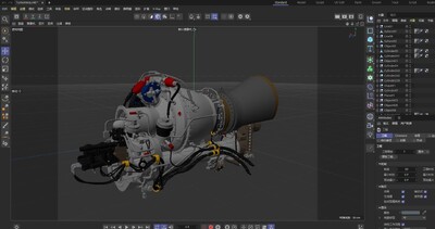 涡轮轴直升机发动机（带内部） Arriel模型-其他航天设施模型库-3D Studio(.3ds)模型下载-cg模型网