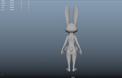 卡通动物兔子模型-哺乳模型库-OBJ(.obj/.mtl)模型下载-cg模型网