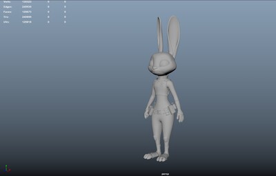 卡通动物兔子模型-哺乳模型库-OBJ(.obj/.mtl)模型下载-cg模型网