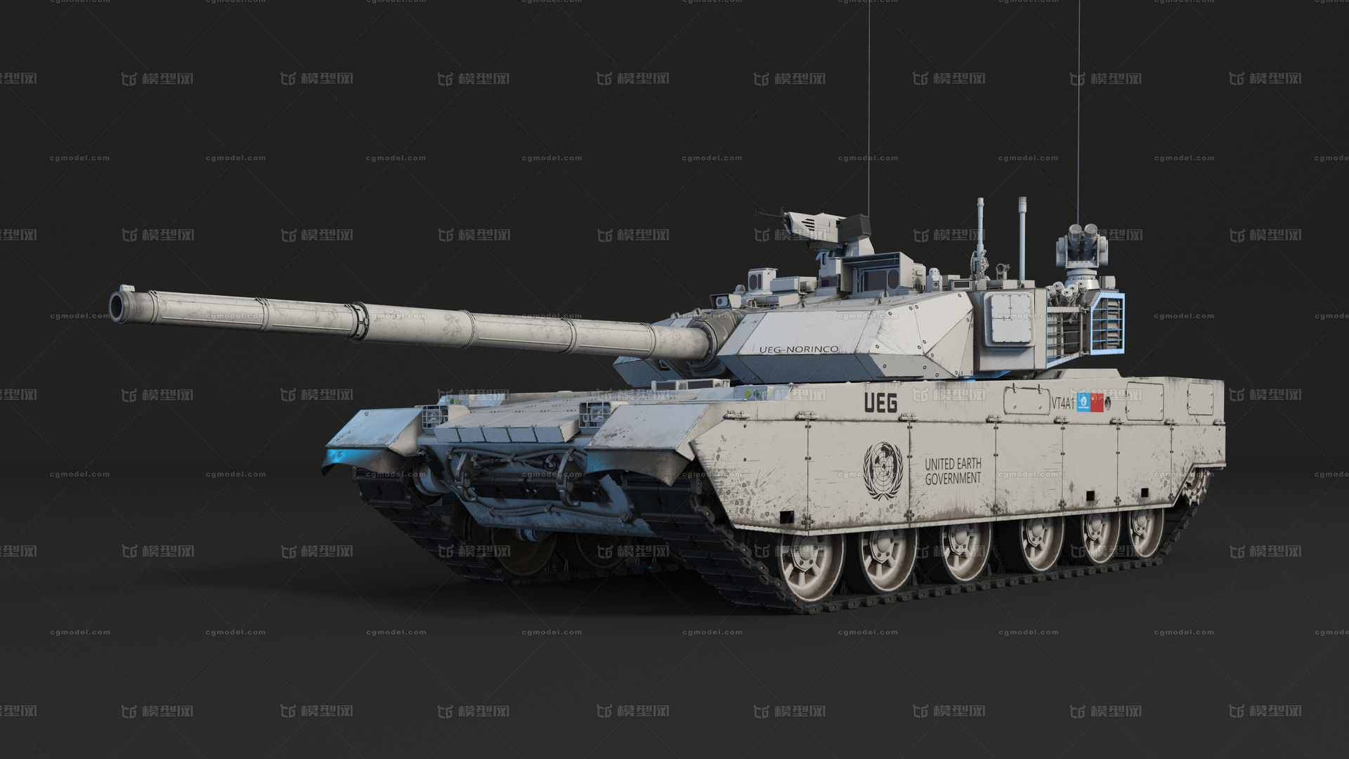 VT4A1主战坦克99AE坦克流浪地球2UEG联合政府涂装模型-装甲车／坦克模型库-Maya(.ma/.mb)模型下载-cg模型网