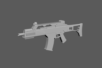 步枪-G36C模型-枪械模型模型库-OBJ(.obj/.mtl)模型下载-cg模型网