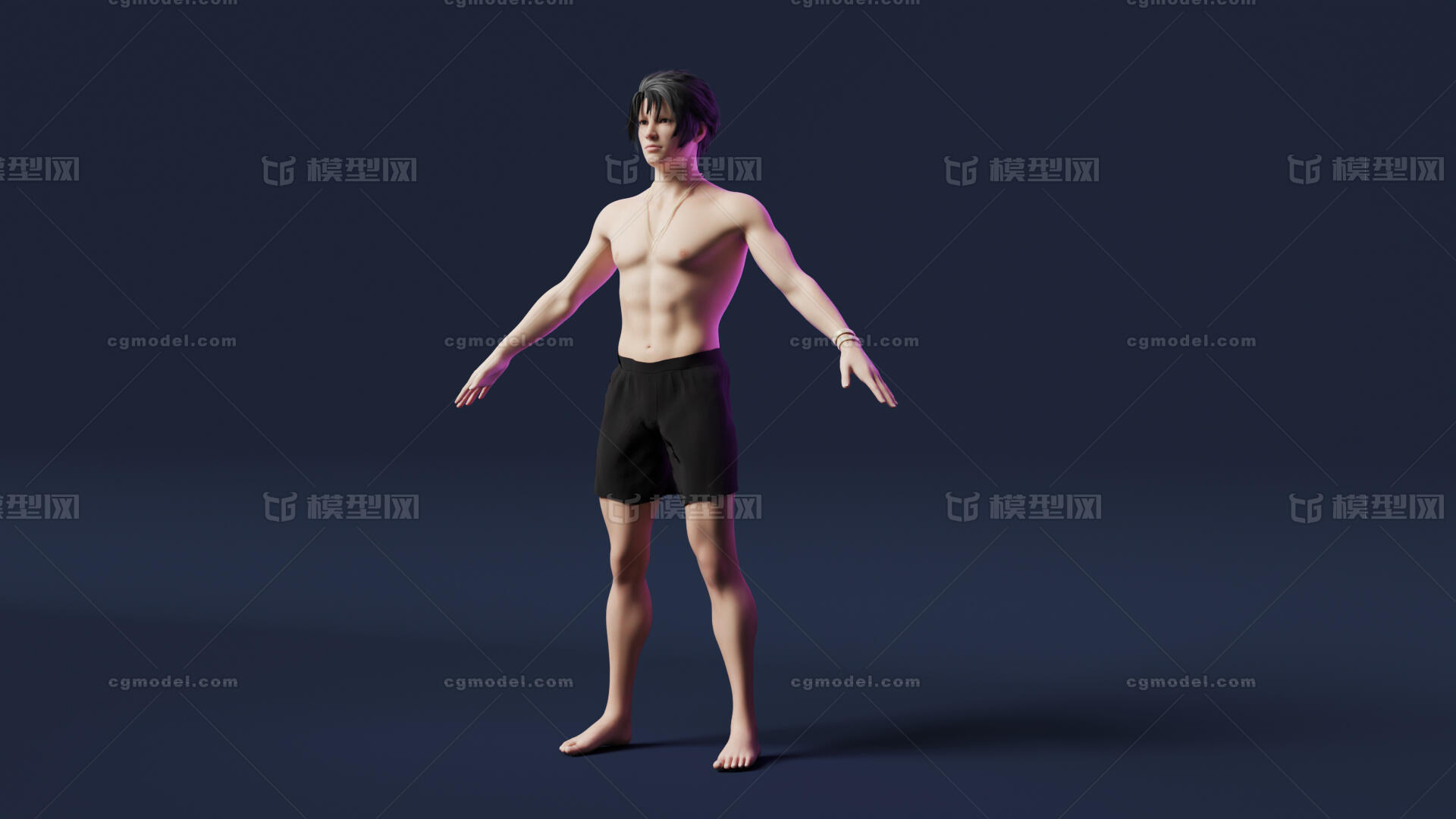 男人体骨骼绑定控制器ik数字人肌肉男模型 男人模型库 3ds Max Max 模型下载 Cg模型网