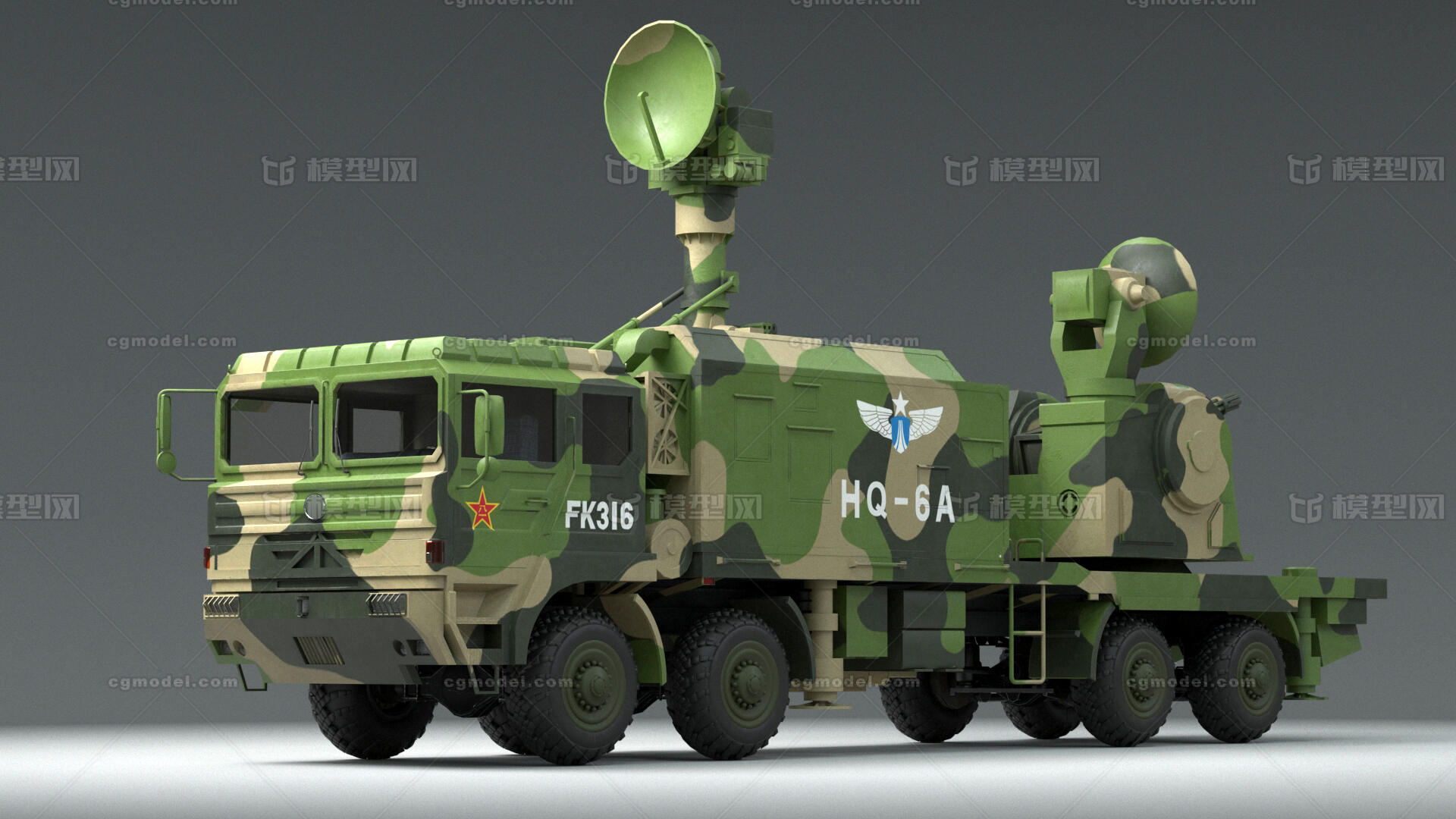 HQ-6A弹炮系统 红旗-6A模型-火炮器械模型库-3ds Max(.max)模型下载-cg模型网