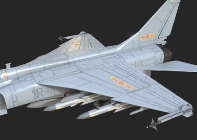 PBR 歼轰7A模型-军用飞机模型库-3D Studio(.3ds)模型下载-cg模型网
