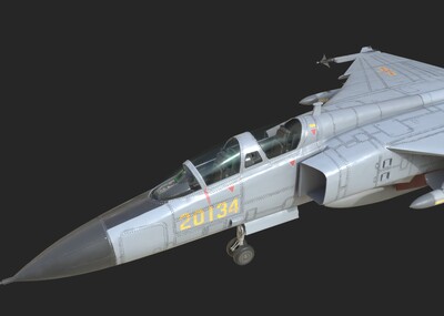 PBR 歼轰7A模型-军用飞机模型库-3D Studio(.3ds)模型下载-cg模型网