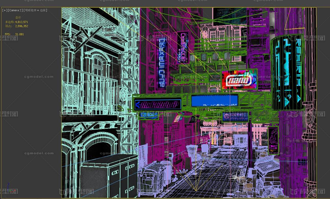 科幻赛博朋克工业街道3dmax fbx模模型-科幻场景模型库-FBX(.fbx)模型下载-cg模型网
