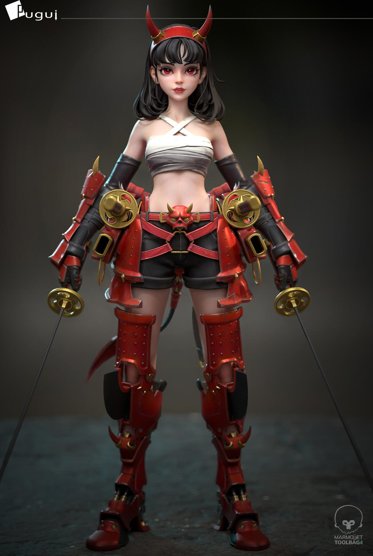 【pugui游戏】角色网络班-夏**同学作品模型 - 角色/人物/生物 - 作品模型 - CG模型网